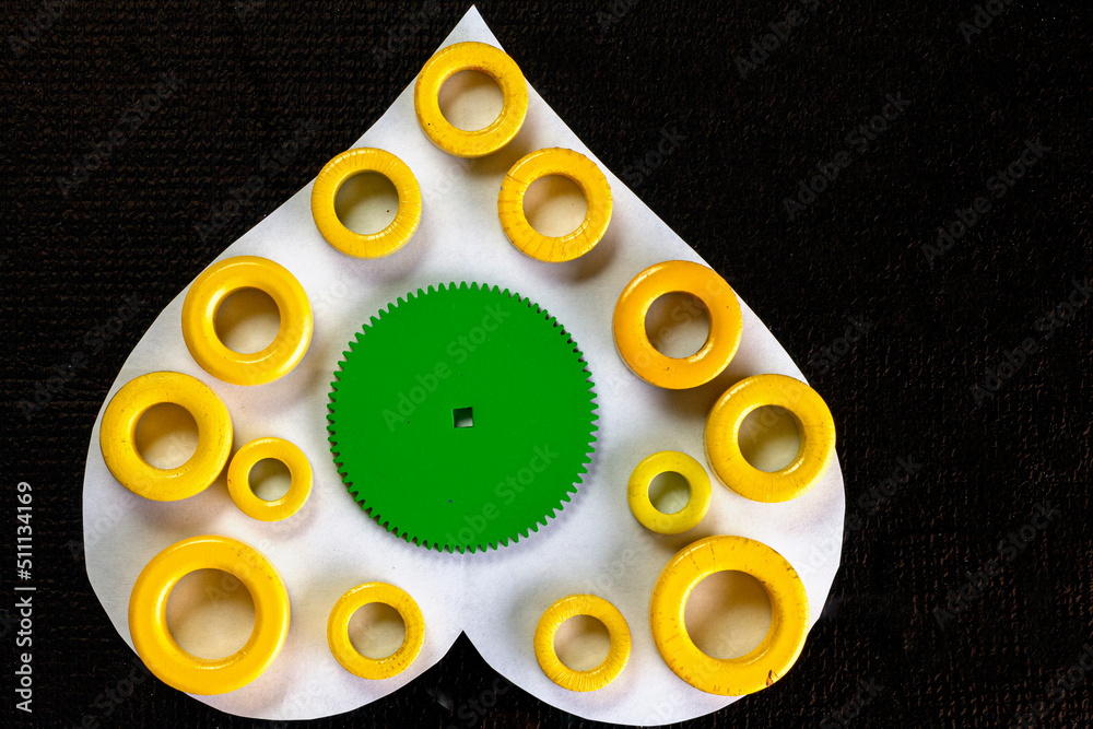 Chips, shapes, various shapes,heart shape background, combinations for ...