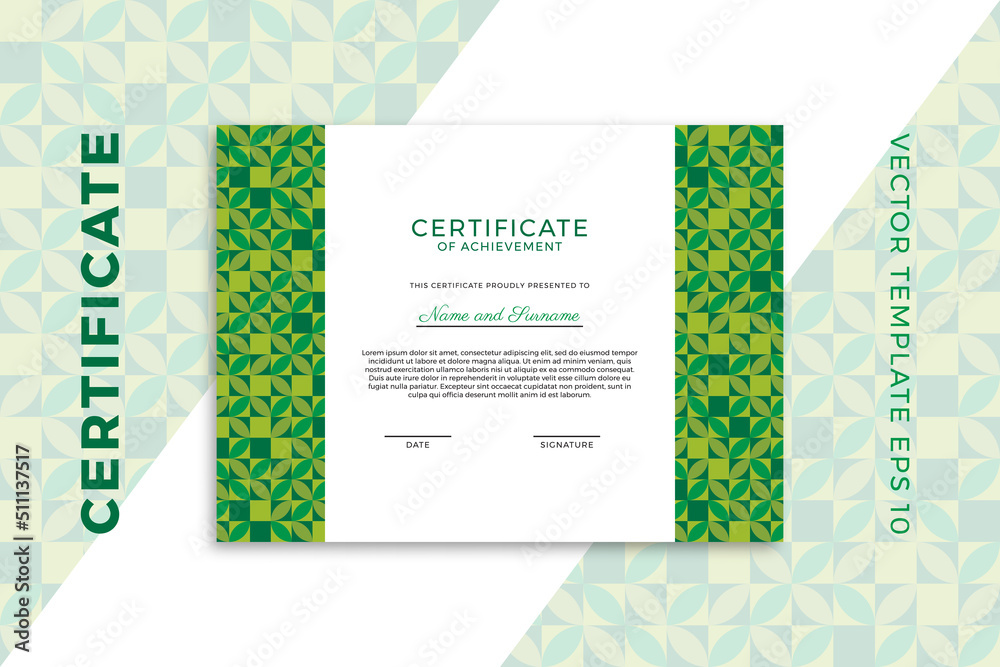 Trendy diploma horizontal template for graduation or course completion ...