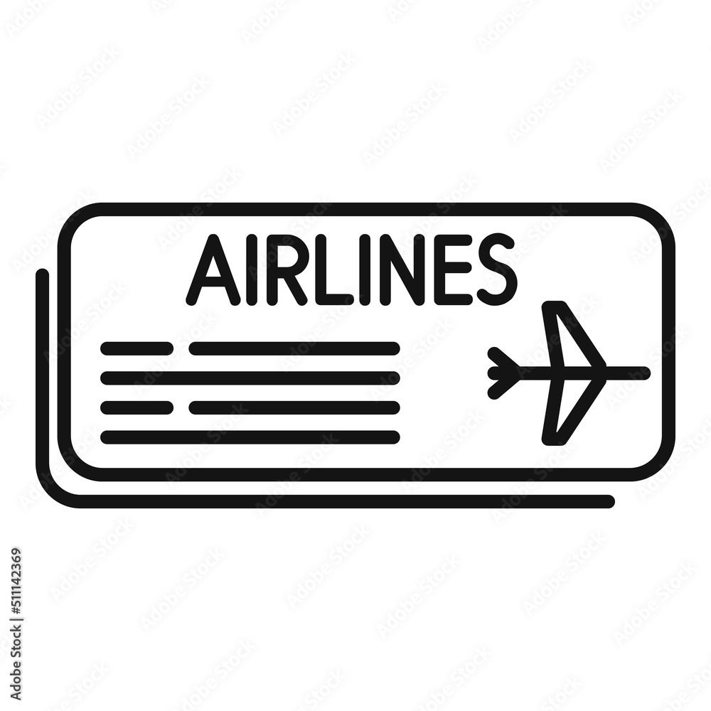 Travel air pass icon outline vector. Airline ticket Stock Vector ...