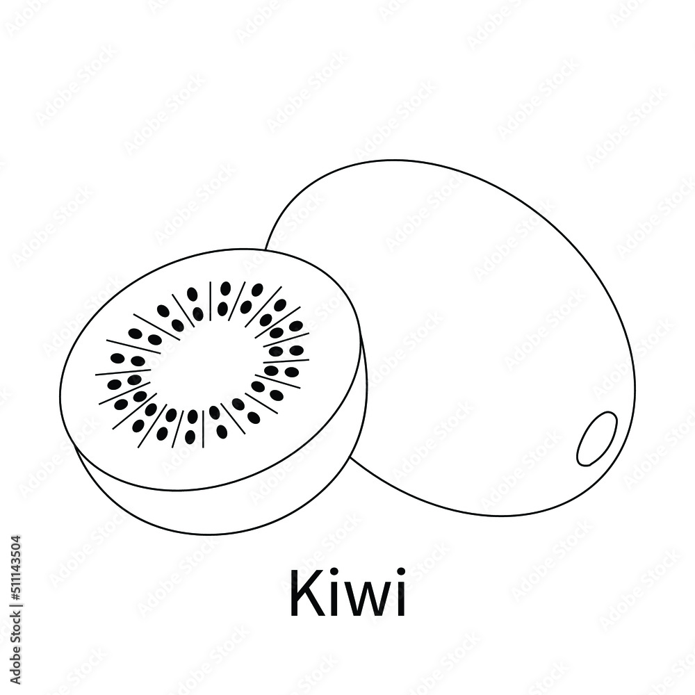 Easy Fruits coloring pages for kids and children, simple fruit arts ...