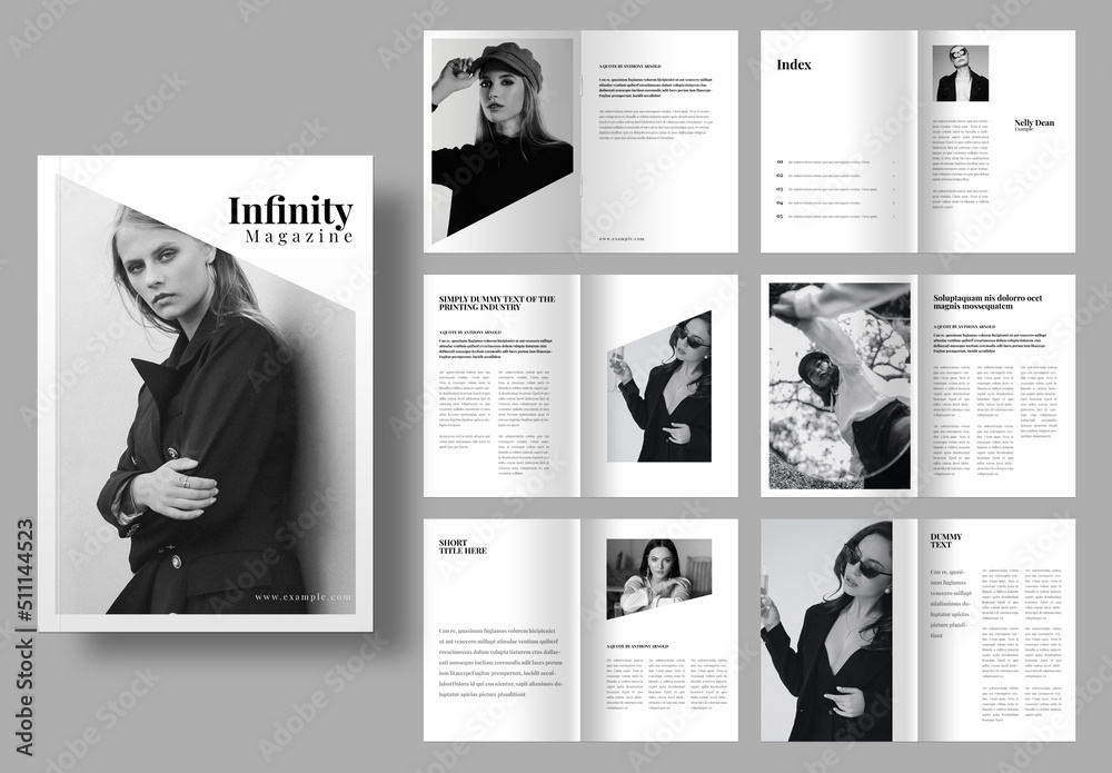 Infinity Magazine Layout Stock Template | Adobe Stock