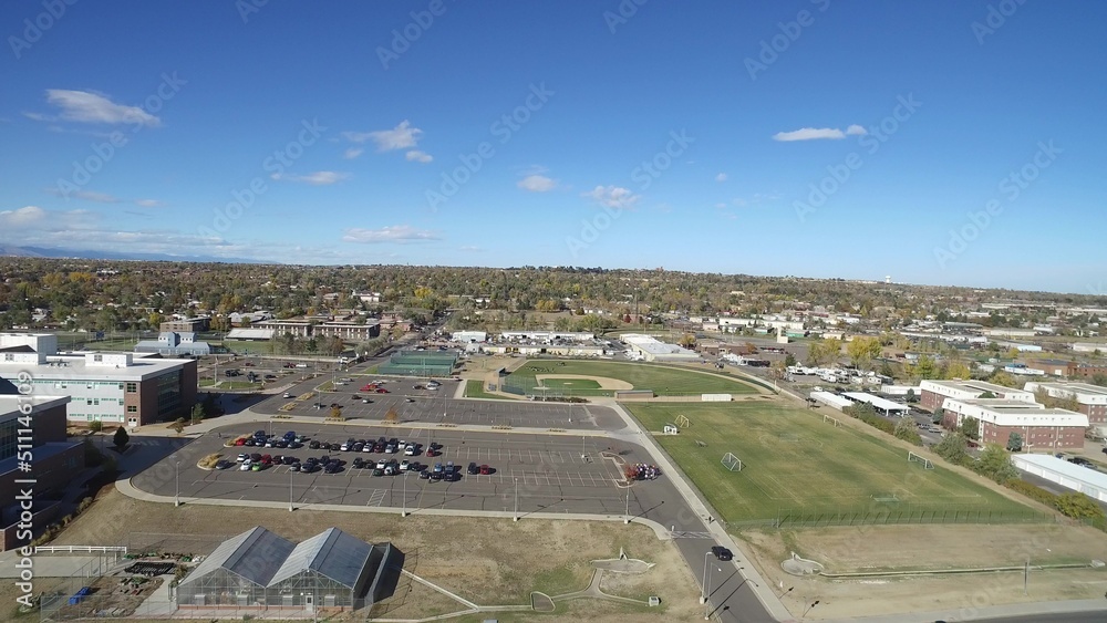 2016:HIDDEN LAKE COLORADO.Top View From Age Green Field With ...