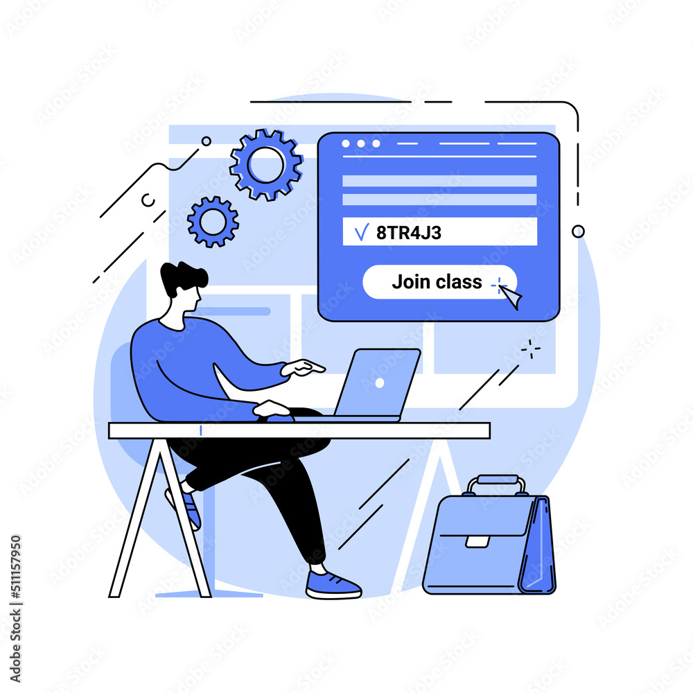 Class access code isolated cartoon vector illustrations. Stock Vector ...