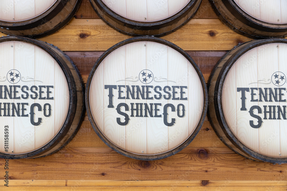 SEVIERVILLE, TN, USA - MARCH 27, 2021: Tennessee Shine Co. is one of ...