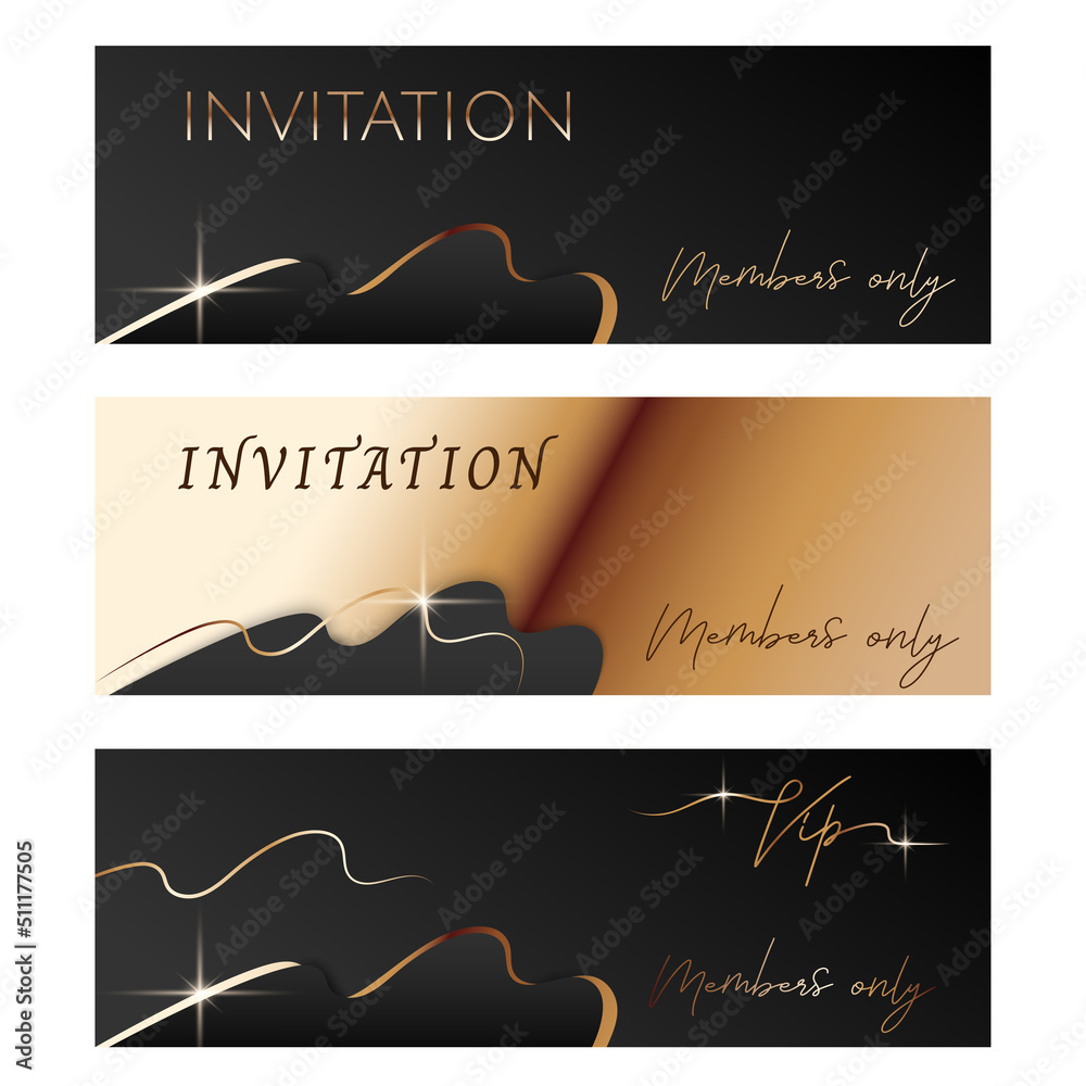 Set of golden elegant business card template. Modern gold vip ...