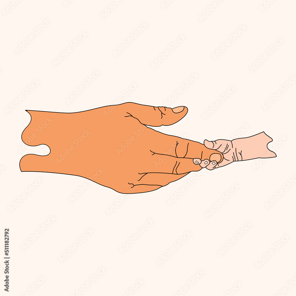 Cute Son holding father's finger Vector for papa, daddy, father day ...