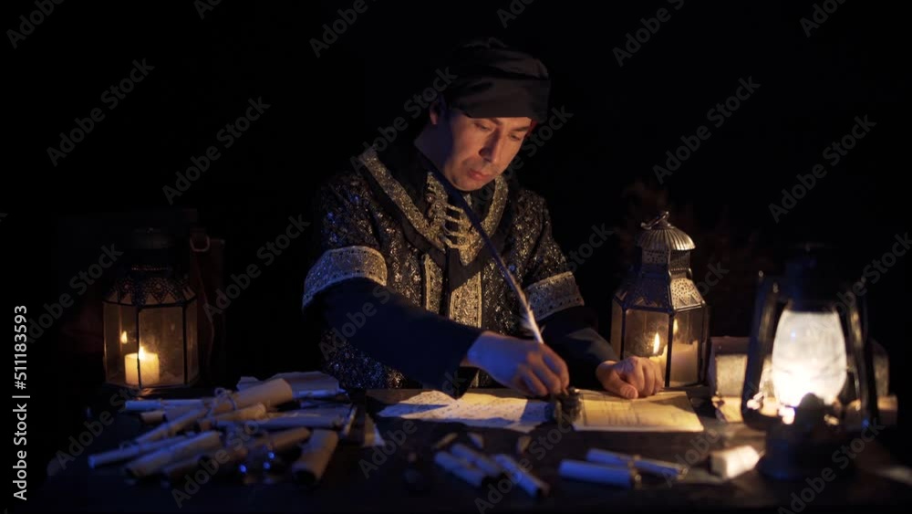 Vidéo Stock The man who wrote letters in ancient times. Historical ...