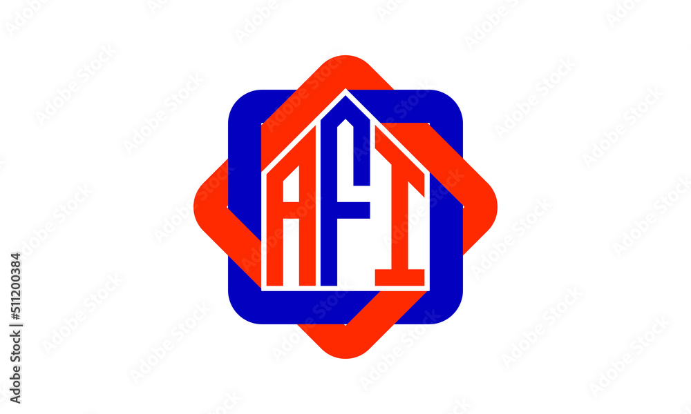 AFI three letter real estate logo with home icon logo design vector ...