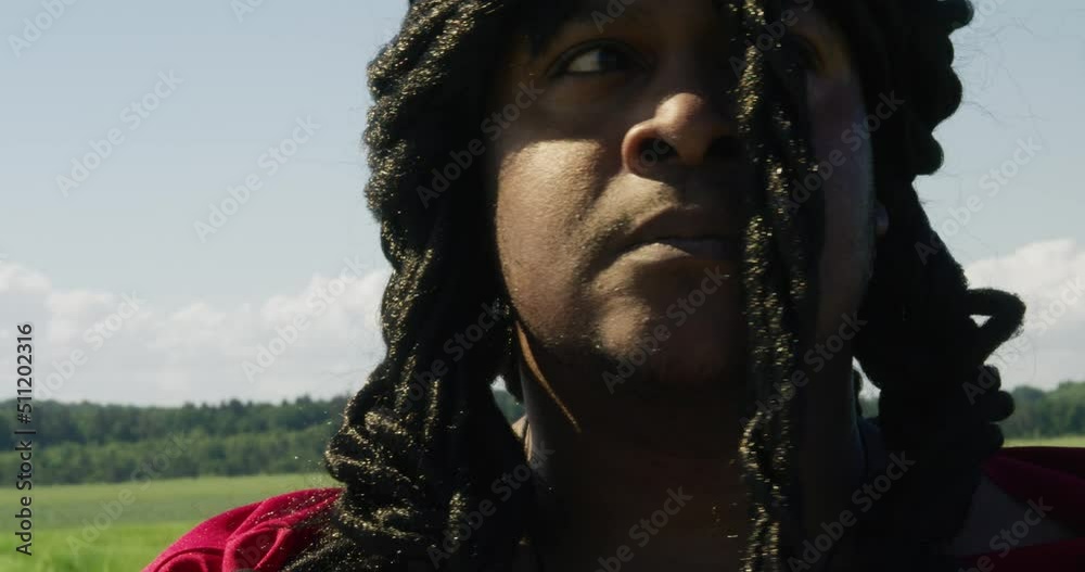 Samson looking around and powerfully roaring towards camera, Biblical ...