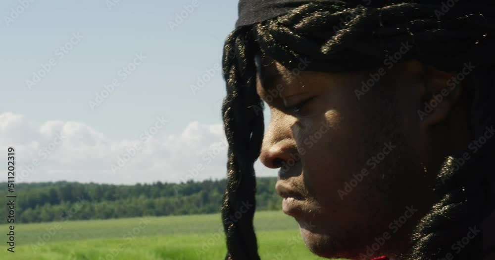 Samson looking down and around at surrounding green landscape, Biblical ...