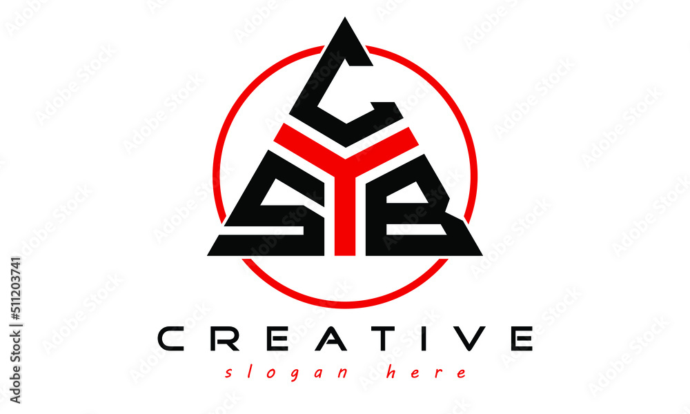 SCB three letter creative triangle shape in circle logo design vector ...