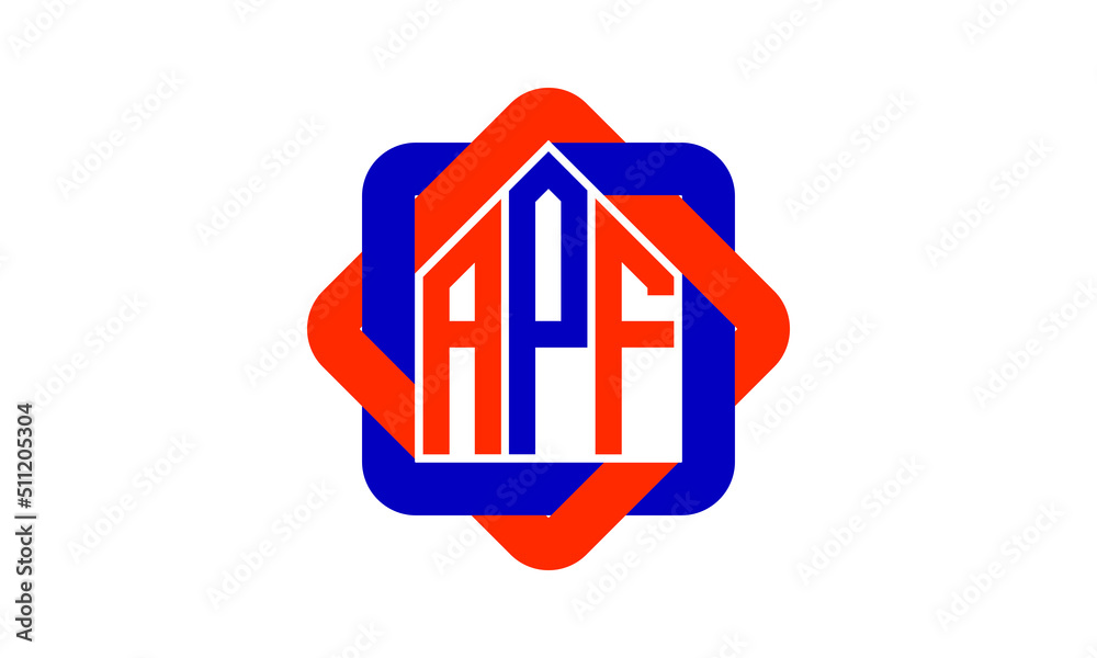 APF three letter real estate logo with home icon logo design vector ...