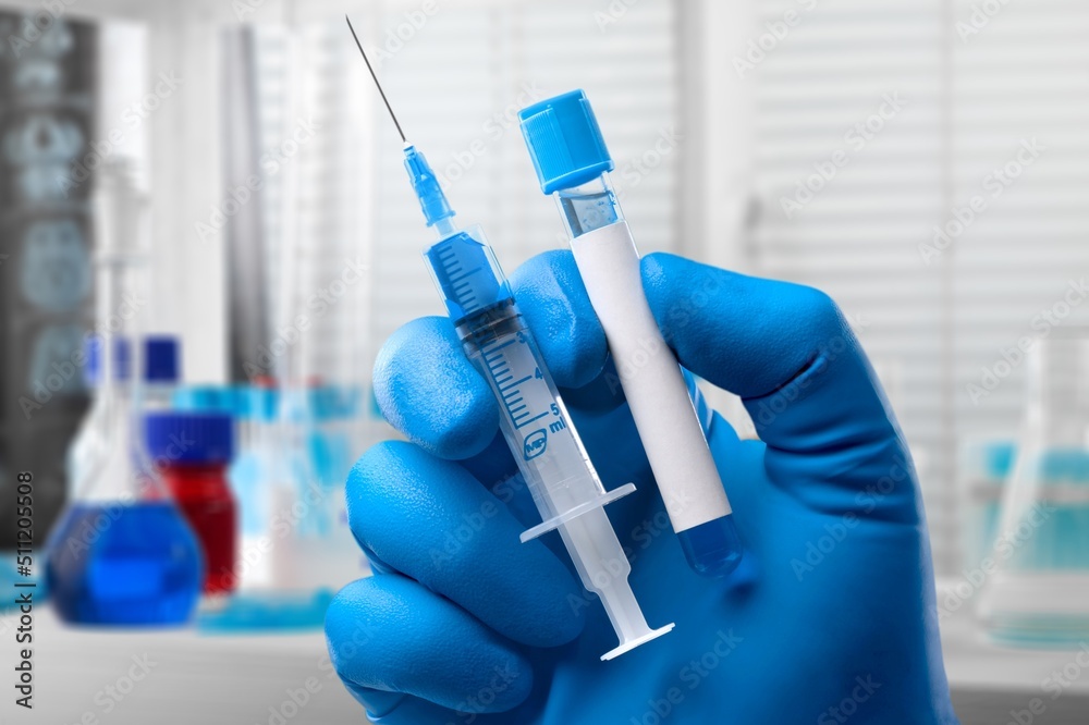 Blood Sample Of Patient For Test In Laboratory Doctor With Blood Tube blood-sample-of-patient-for-test-in-laboratory-doctor-with-blood-tube