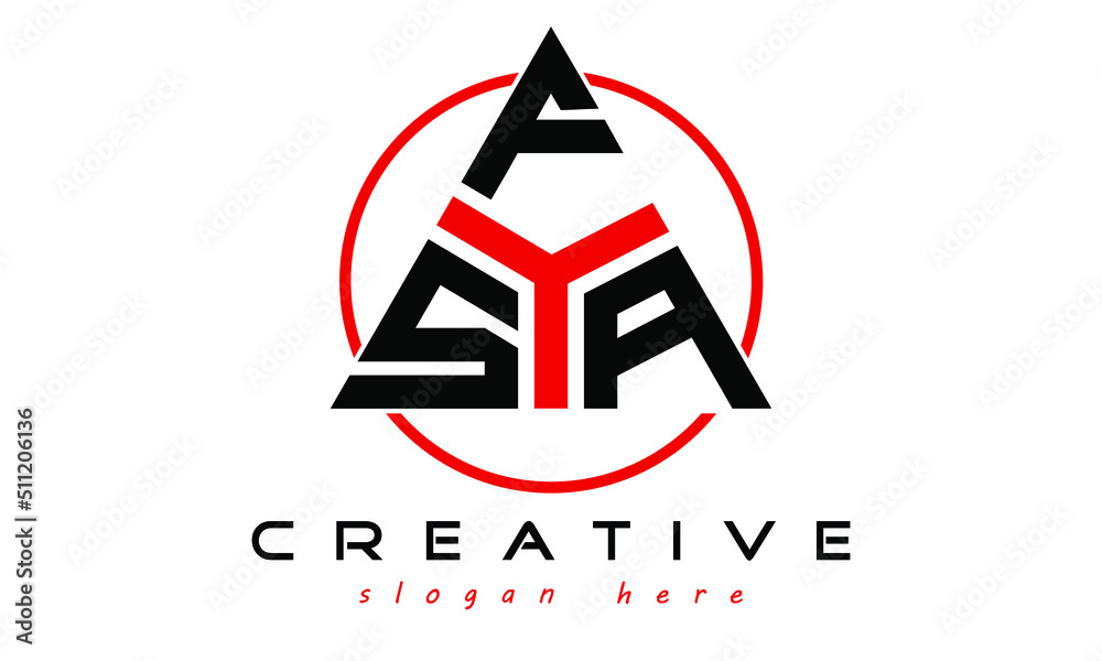 SFA three letter creative triangle shape in circle logo design vector ...