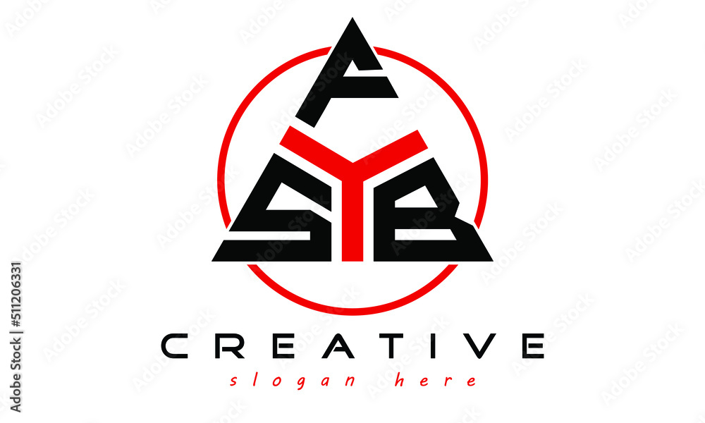 SFB three letter creative triangle shape in circle logo design vector ...