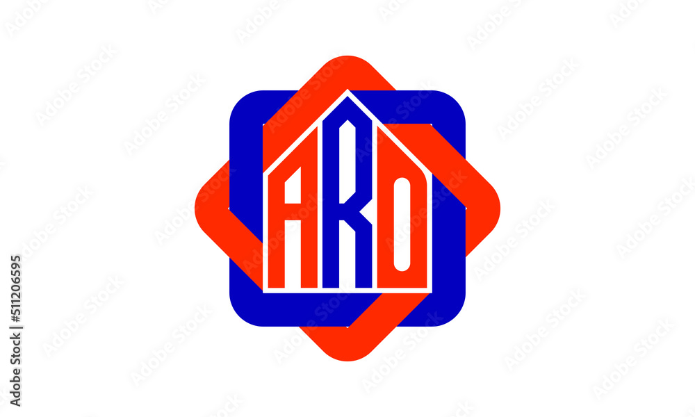 ARO three letter real estate logo with home icon logo design vector ...