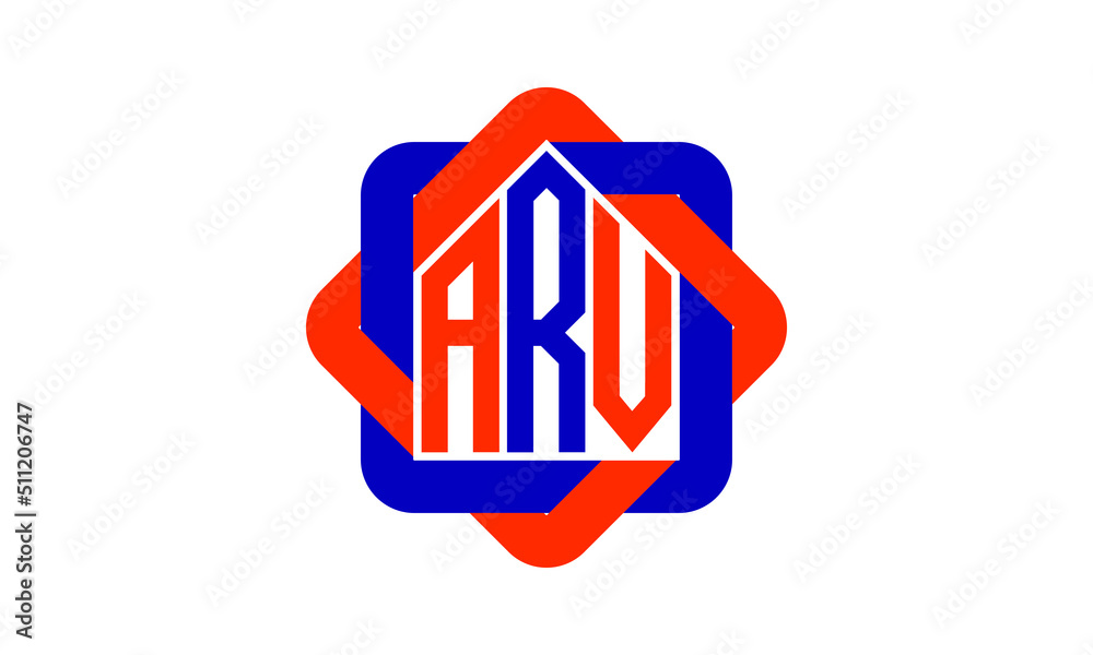 ARV three letter real estate logo with home icon logo design vector ...