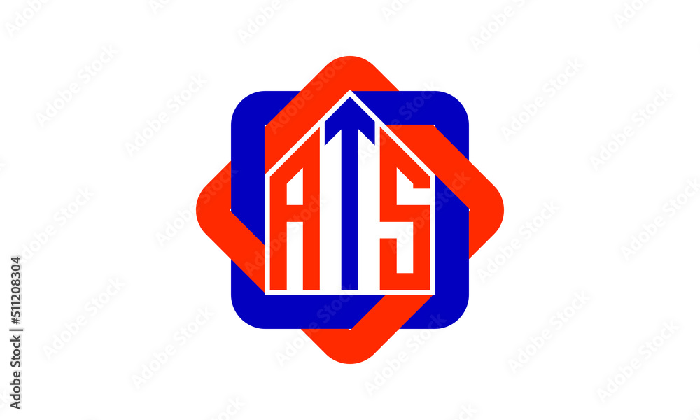 ATS three letter real estate logo with home icon logo design vector ...