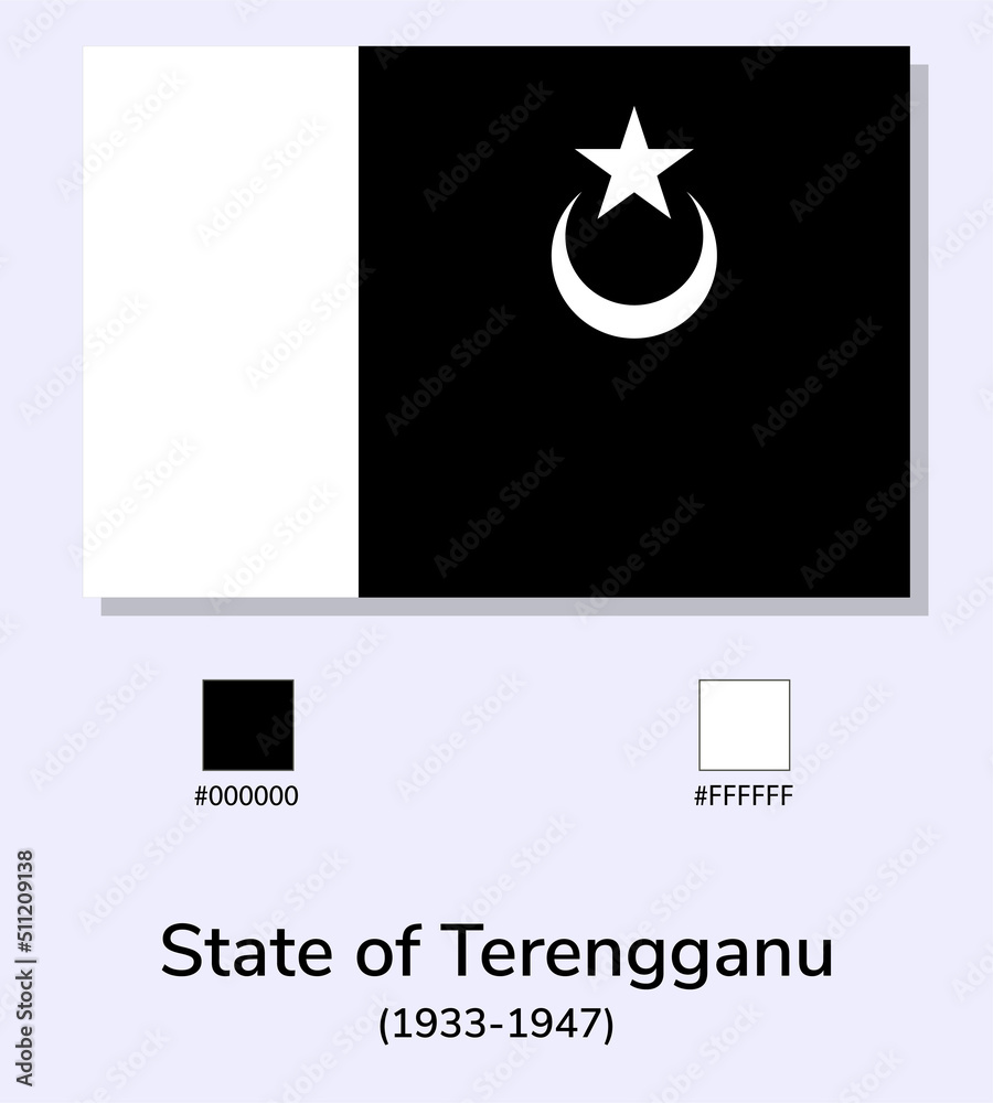 Vector Illustration of State of Terengganu (1933-1947) flag isolated on ...