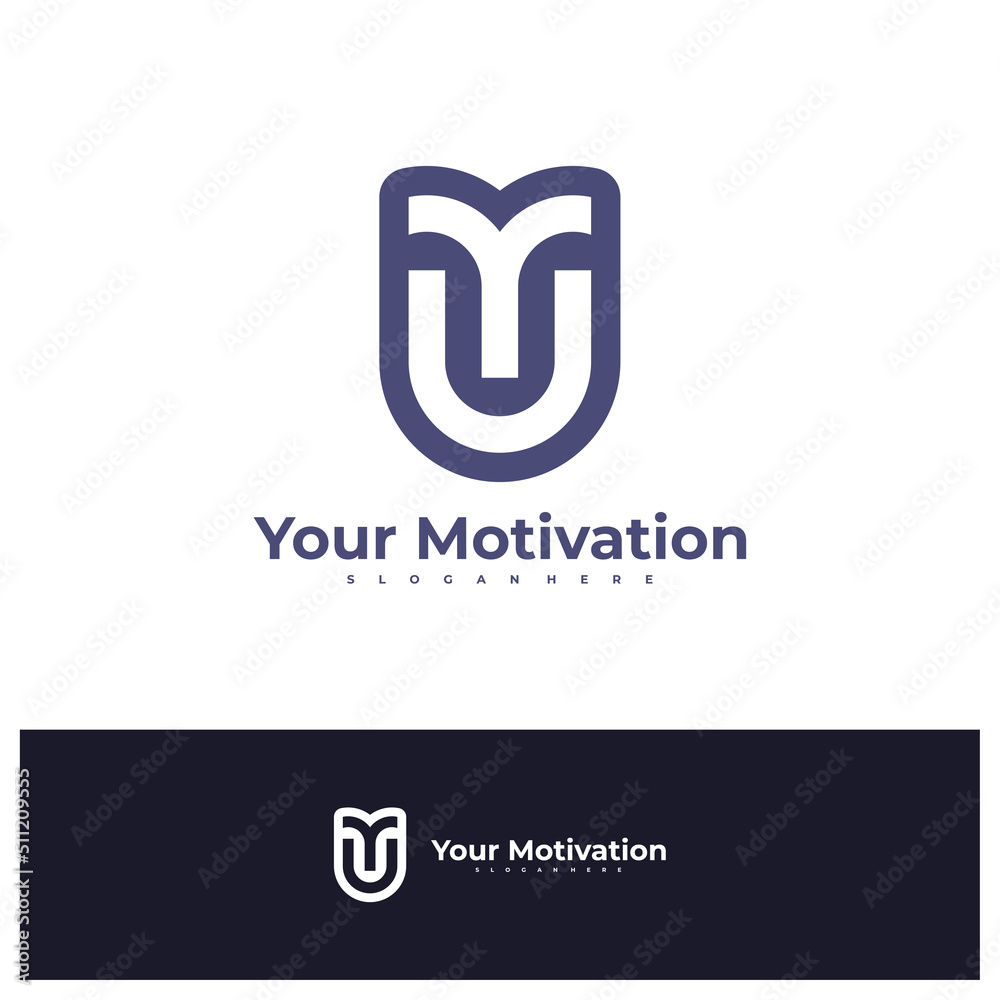 Letter M U logo design vector template, Initial MU logo concepts ...