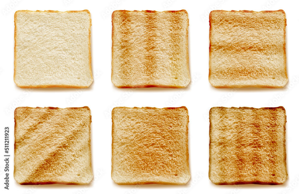 Toasted bread for sandwich 3D isolated vector set realistic ...
