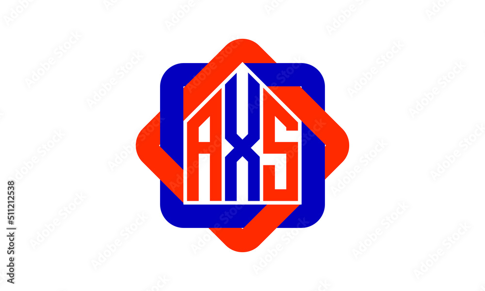 AXS three letter real estate logo with home icon logo design vector ...