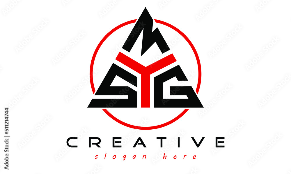 SMG three letter creative triangle shape in circle logo design vector ...