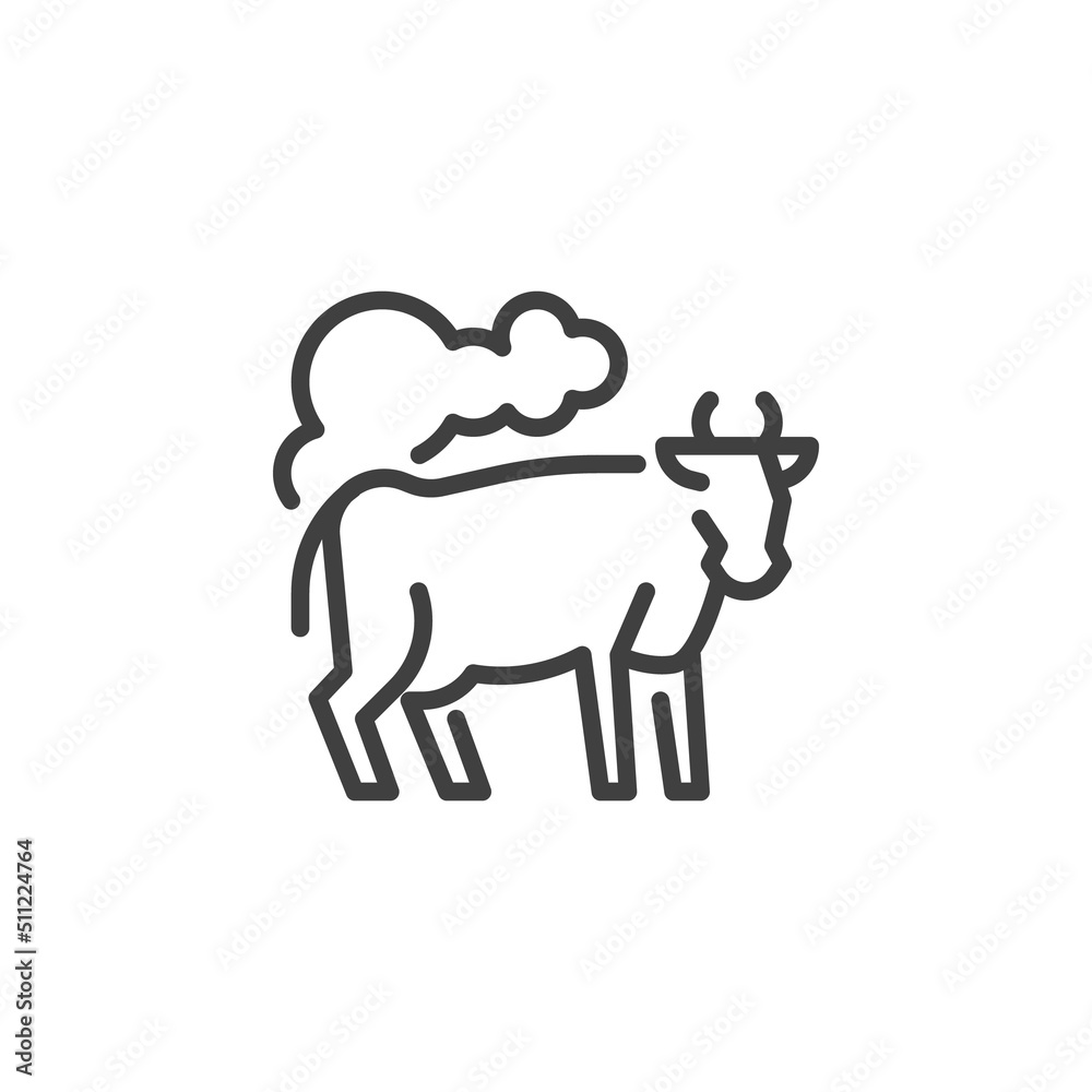 Cow fart line icon Stock Vector | Adobe Stock