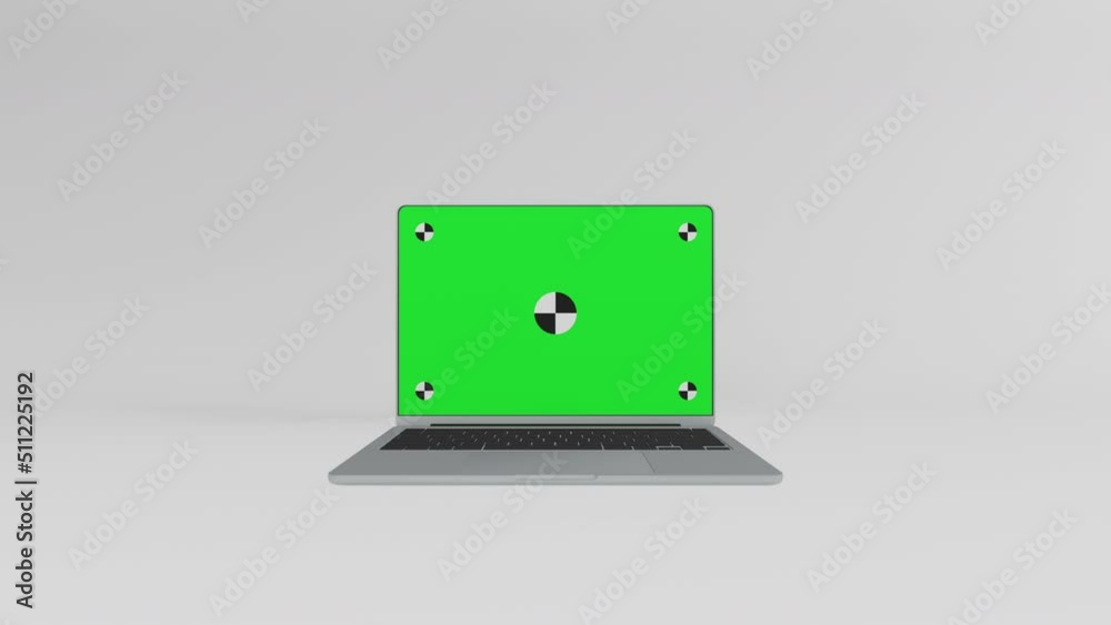 Realistic thin laptop computer 3d animation. Highly detailed metallic ...
