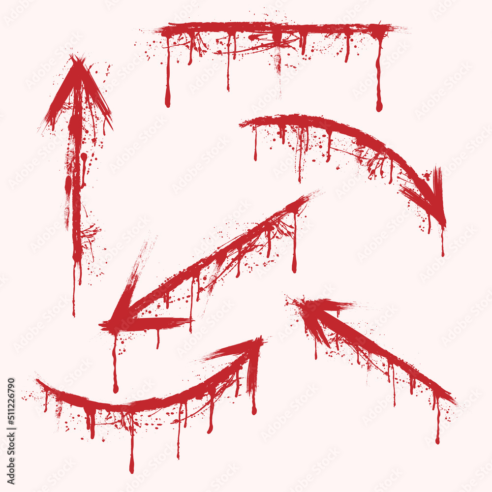 Blood splash lines arrows Stock Vector | Adobe Stock