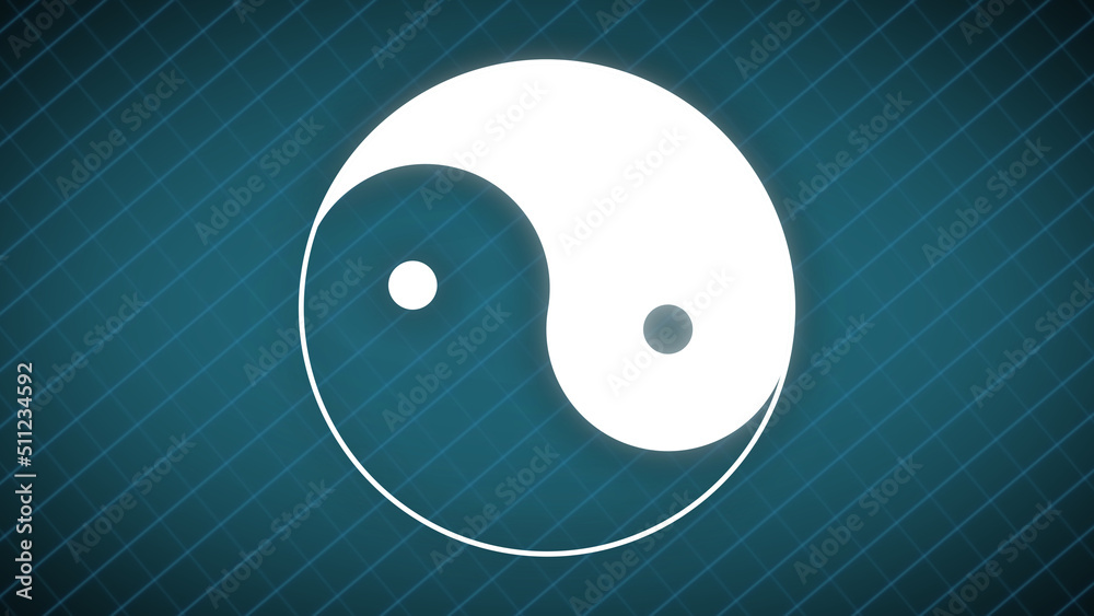 Yin Yang rotating animation in high-resolution digital background ...