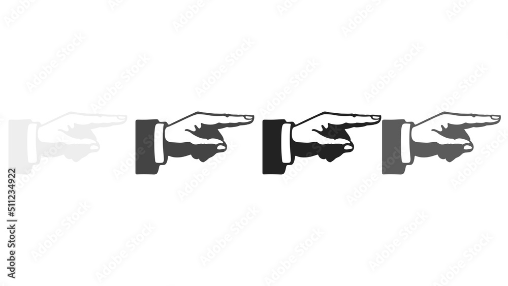 On-off animating human hand sign in retro style, Neon colored human ...