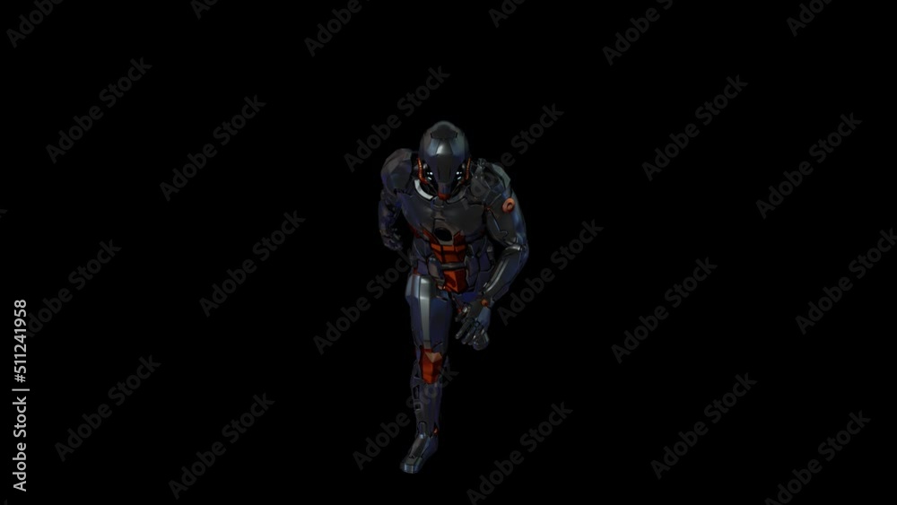 4K Armed Metal Soldier Top View animation.4K 3840×2160.6 Second Long ...