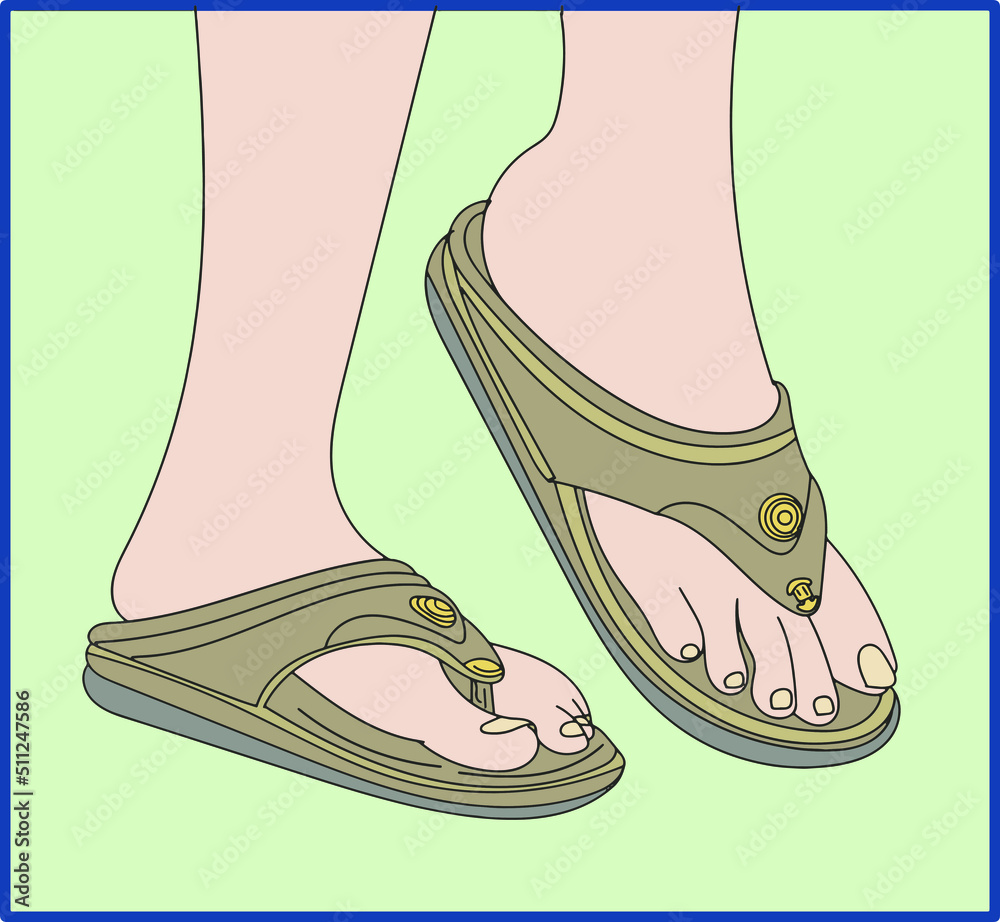 Indian footwear logo, Indian chappal vector, color sketch drawing of ...