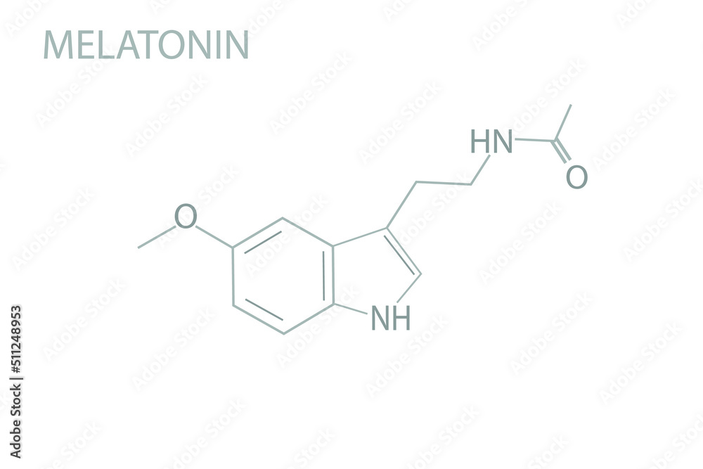 Melatonin molecular skeletal chemical formula. Stock Vector | Adobe Stock