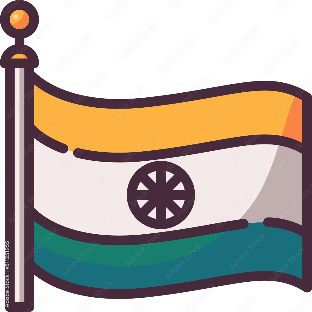 india flag icon Stock Vector | Adobe Stock