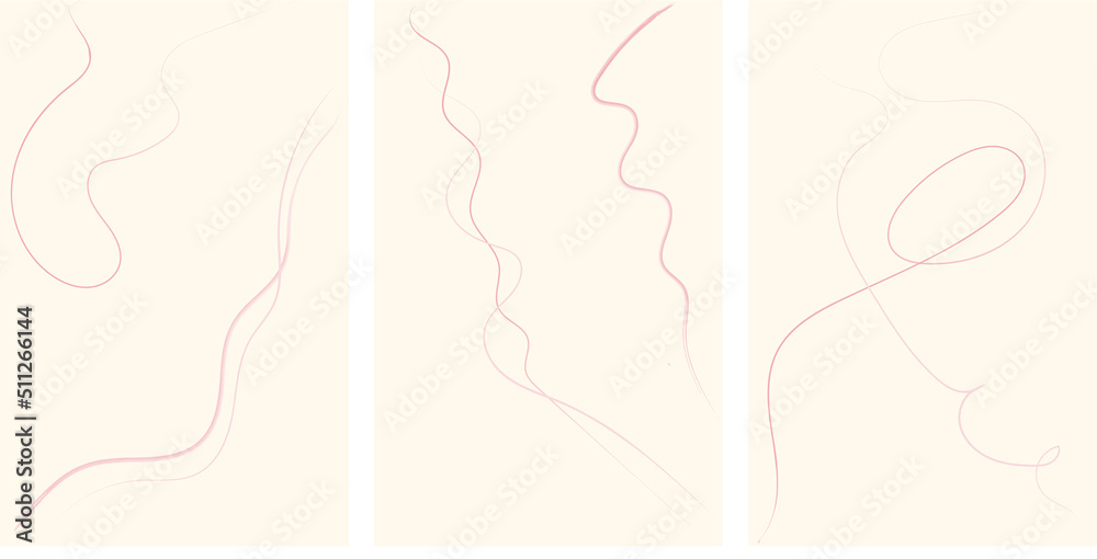 Minimal Line art Fluid shapes abstract contemporary vector illustration ...