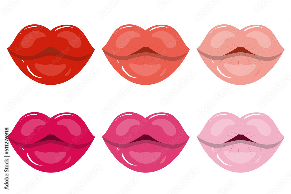 Red mouth isolated. Female beautiful lips with red lipstick. lipstick ...