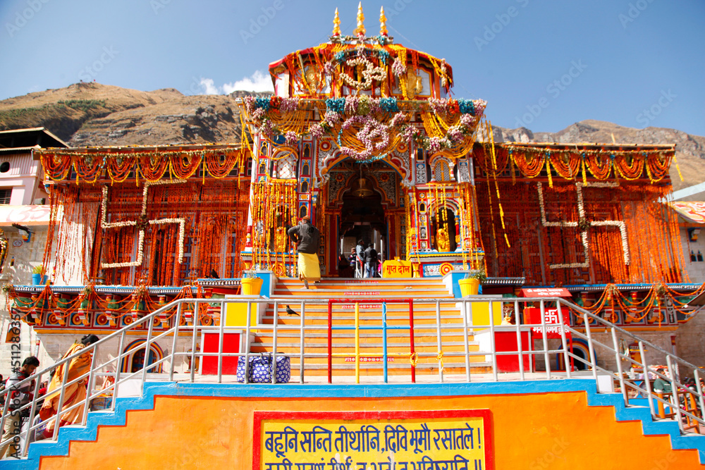 Badrinath Temple Ancient Lord Vishnu Temple, Uttarakhand India Stock ...
