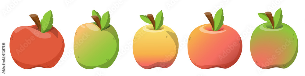 apples of various shapes, summer fruit with a ruddy side, a fruit of ...