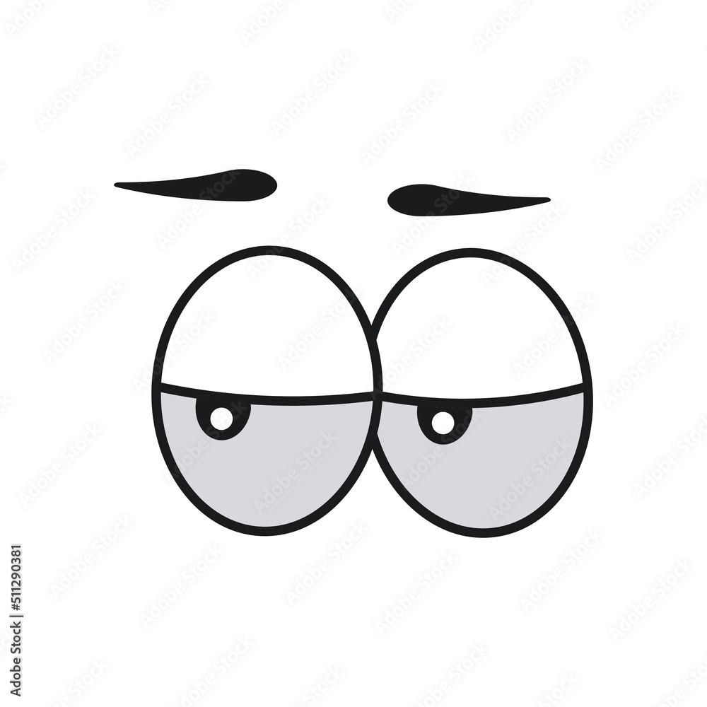 Comic eye cartoon vector illustration expression character icon. Face ...