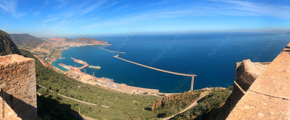 Mountain top and panorama skyline view of Oran, Algeria Stock Photo ...