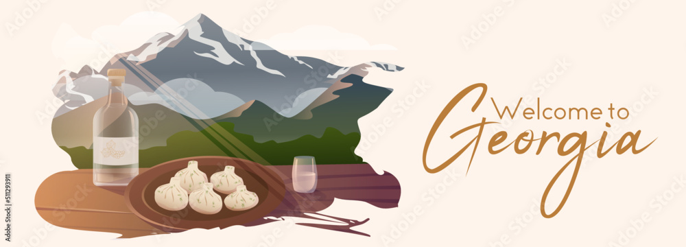 Welcome to Georgia. Travel. Vacation. Mountain View. Khinkali and ...