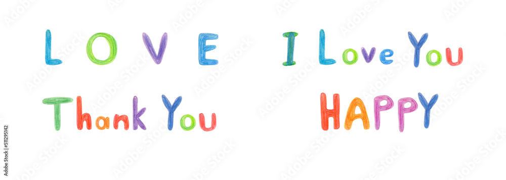 Hand drawn lettering isolated on white background. Handwritten message ...