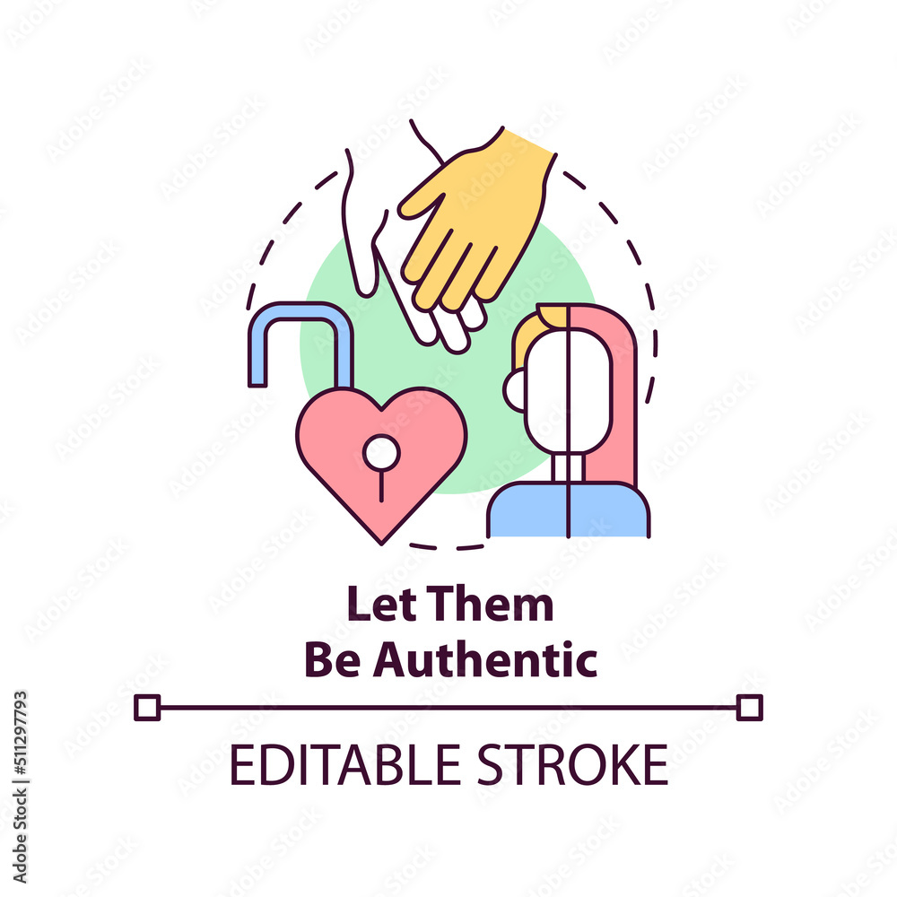 Let them be authentic concept icon. Self-expression. Supporting LGBT ...