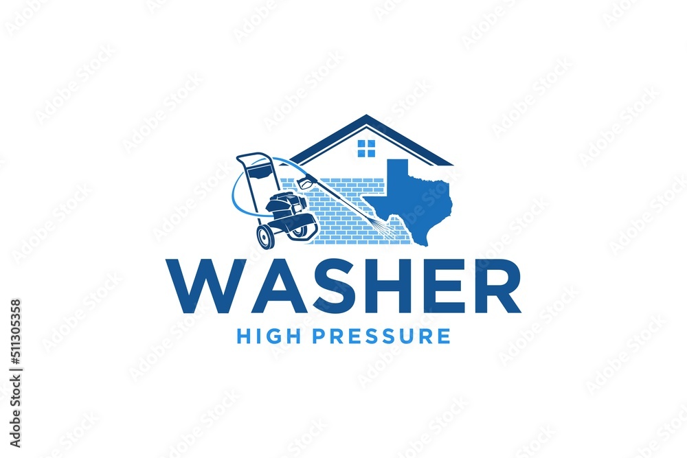 Power Wash logo high pressure water cleaner hydro jet washer emblem ...