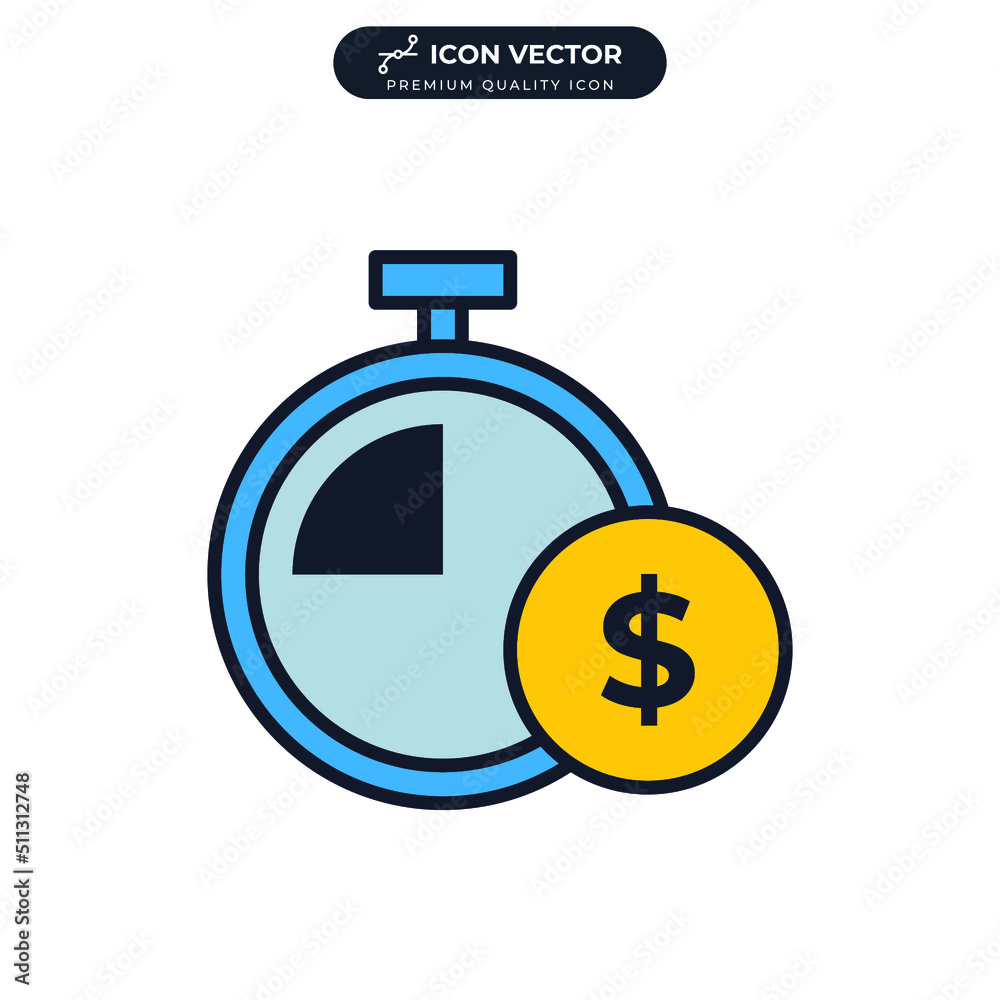 Time is money icon symbol template for graphic and web design ...