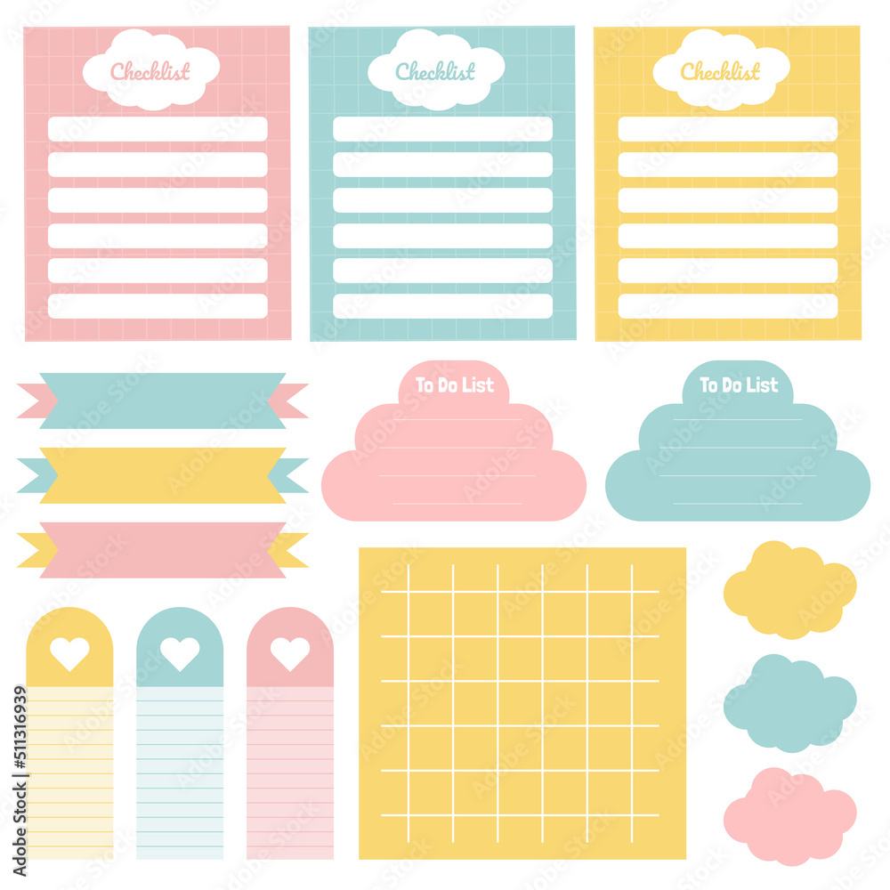 Cute paper notes. Stationary set. Scrapbook notes and cards.Printable ...