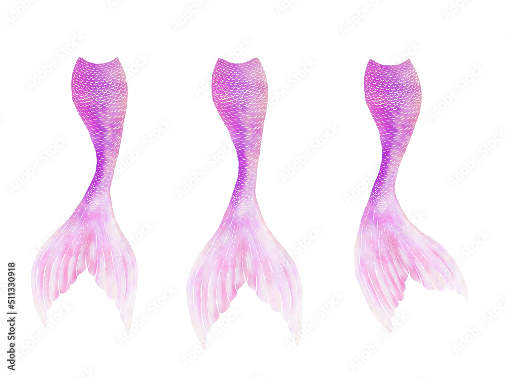 Mermaid tails pink Stock Photo | Adobe Stock