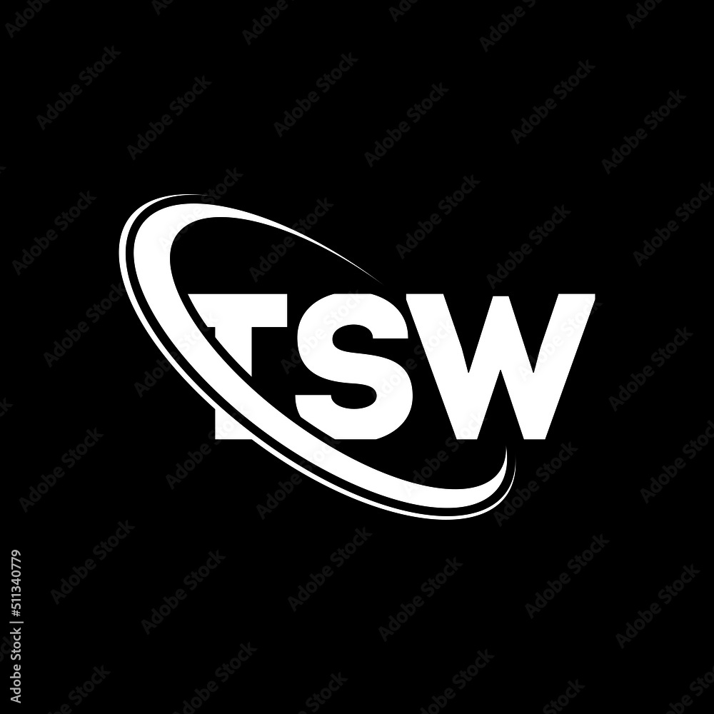 TSW logo. TSW letter. TSW letter logo design. Initials TSW logo linked ...
